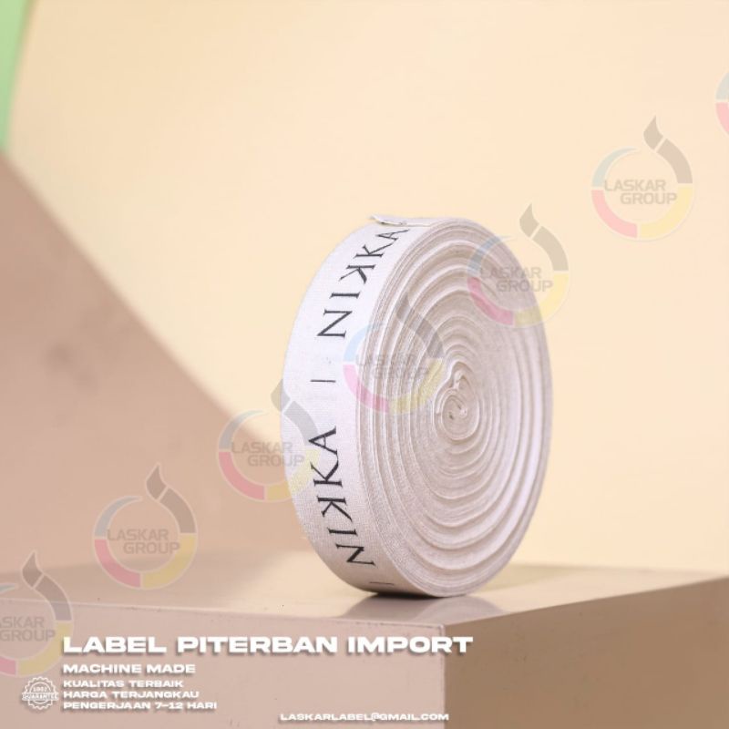 Jual label piterban lokal tebal 10meter / label nama sablon custom ...