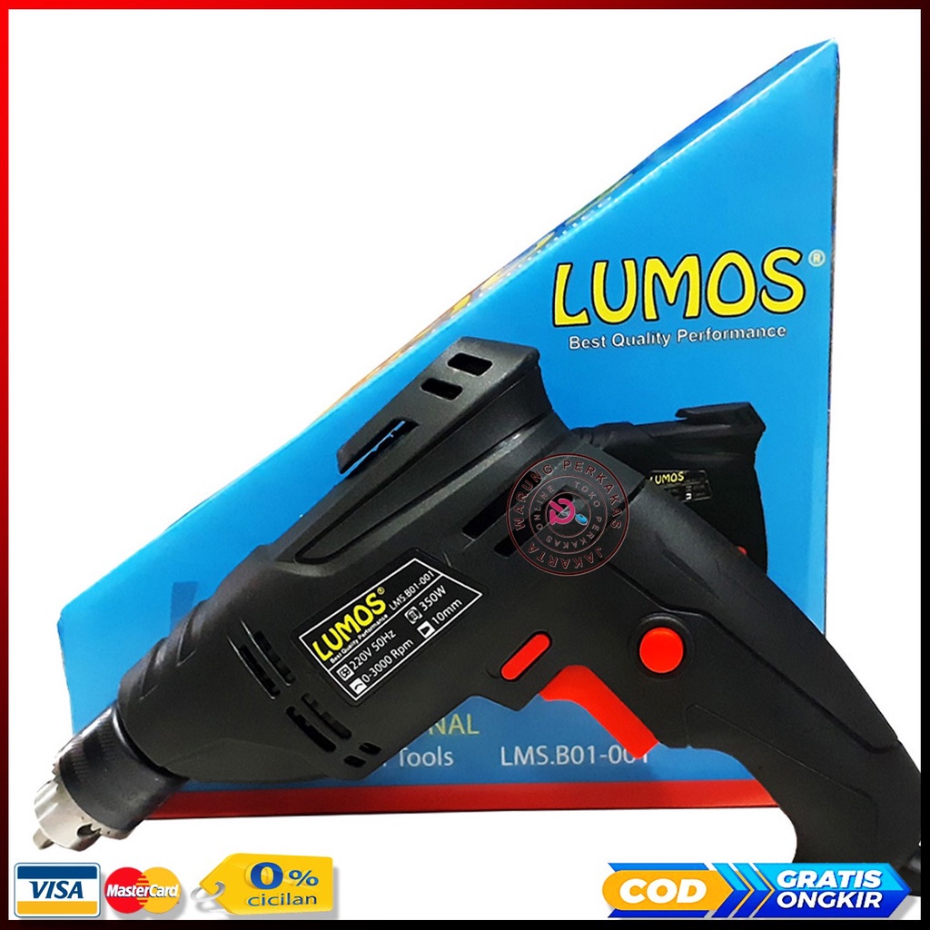 Jual Mesin Bor Tangan Listrik 350 Watt LUMOS B01 Electric Drill 10mm ...