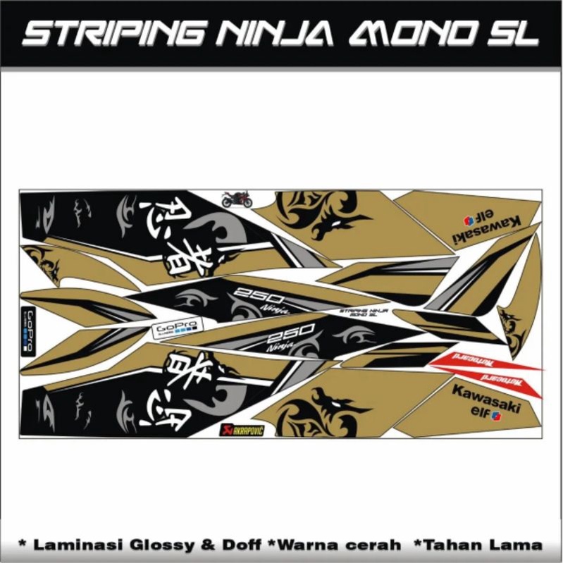 Jual STRIPING NINJA SL MONO / DECAL STIKER KAWASAKI NINJA 250SL MONO ...