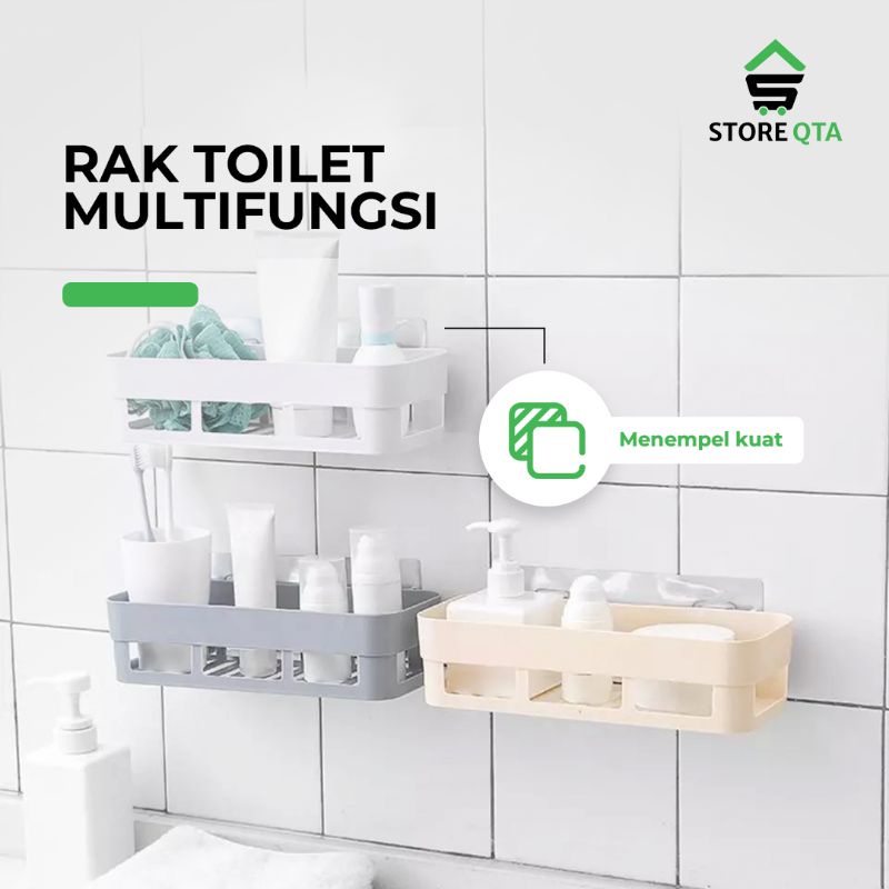 Jual Rak Toilet Tempel Gantung kamar mandi dapur Penyimpan Sabun Sikat ...