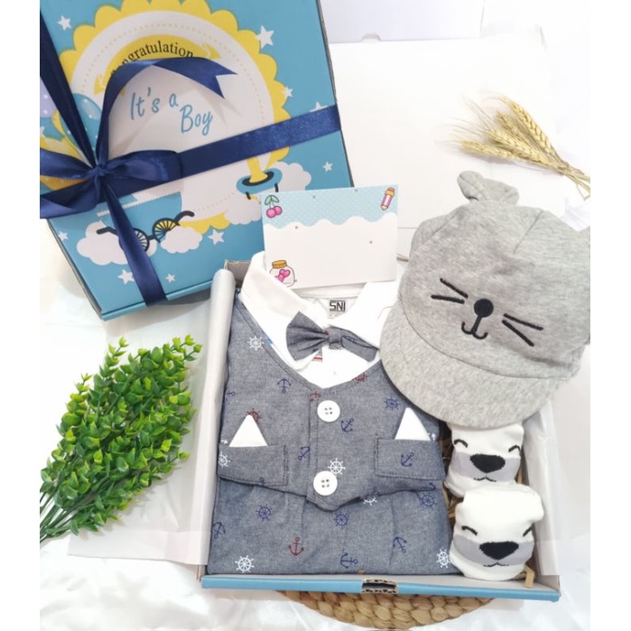 Jual Hampers bayi premium paket TUXEDO lengkap bayi laki laki box motif ...