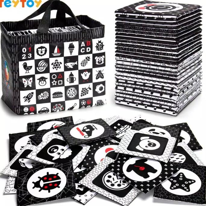 Jual Kartu Pintar Buku Kain Flashcard Hitam Putih Soft Book Flash Card ...