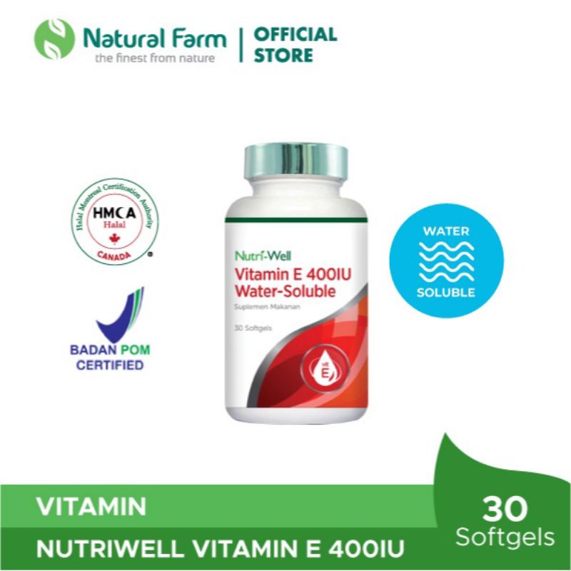 Jual Nutriwell Vitamin E 400 IU Water Soluble (30 Softgel), Nutri-Wel ...