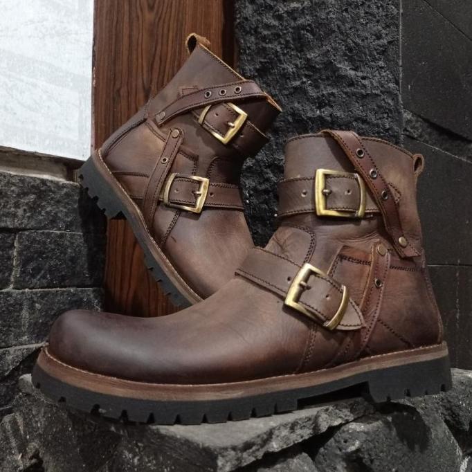 Jual Sepatu motor riding touring kulit sapi asli predator series Xrider ...