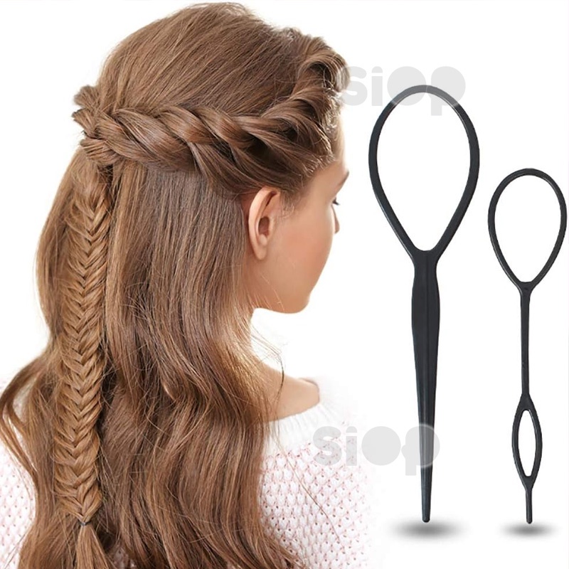 Jual Isi 2 Hair Loop Ponytail Styling/ Alat Kepang Rambut | Shopee ...