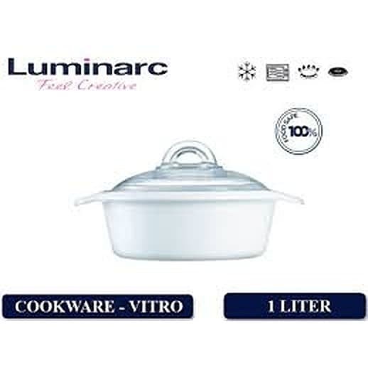 Jual Luminarc Vitro White Blooming Amber Casserole 1 Liter - Panci ...