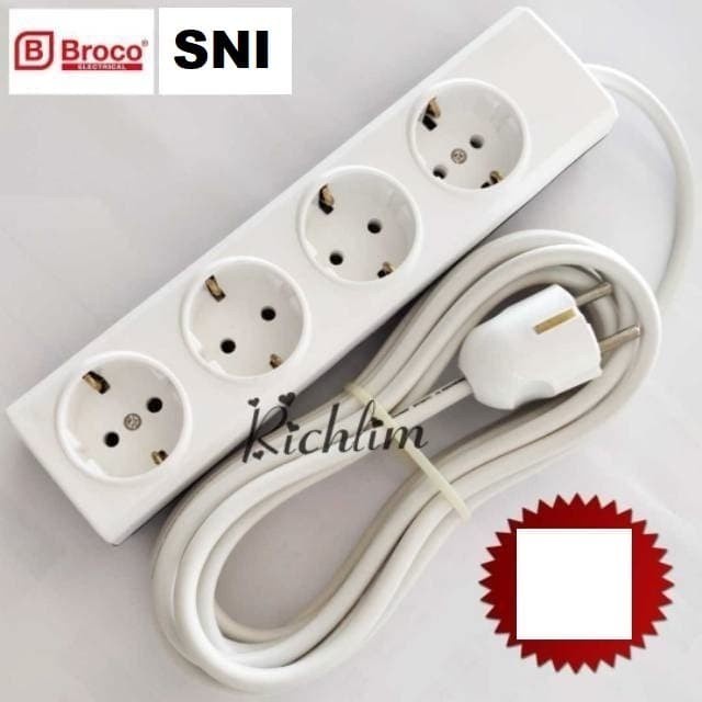 Jual BROCO KABEL EXTENSION 4 LUBANG - 3 MTR SNI STOP KONTAK COLOKAN ...