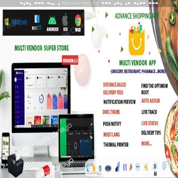 Jual Multi Vendor Food Grocery Pharmacy Courier Delivery App Flutter ...