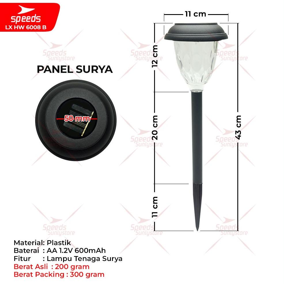 Jual SAN835 SPEEDS Lampu Taman Tenaga Matahari Waterproof Lampu Tancap Tenaga LX 202-6008B ...