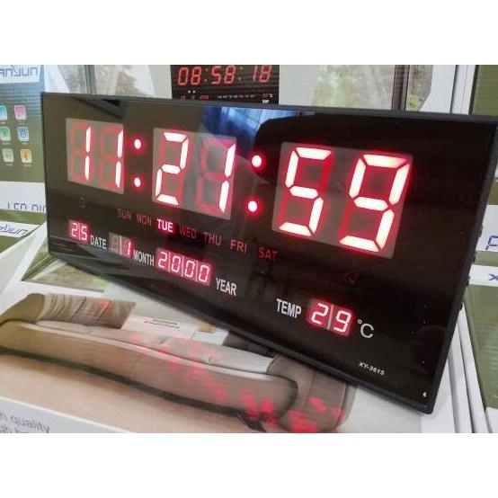 Jual Jam Dinding Digital LED Meja LED Clock 3615 Merah | Shopee Indonesia