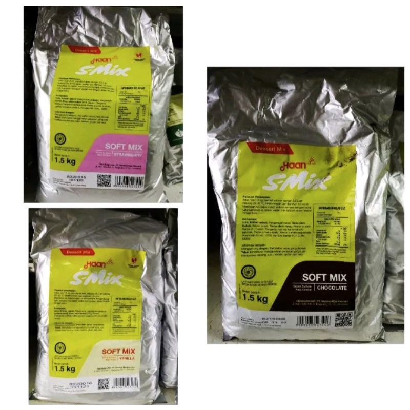 Jual 1,5kg Haan S-Mix soft mix - bubuk ice cream - dessert mix - bubuk ...