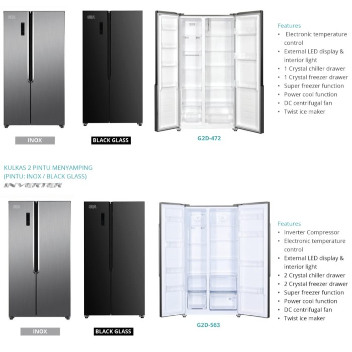 Jual Kulkas Side By Side Gea G2D-472 Twist Ice Maker No Frost | Shopee ...