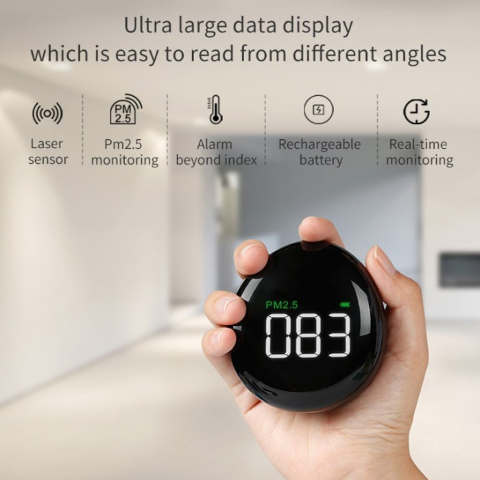 Jual Kuada Noklead Air Quality Monitor Pm 2.5 Real Time Indikator ...
