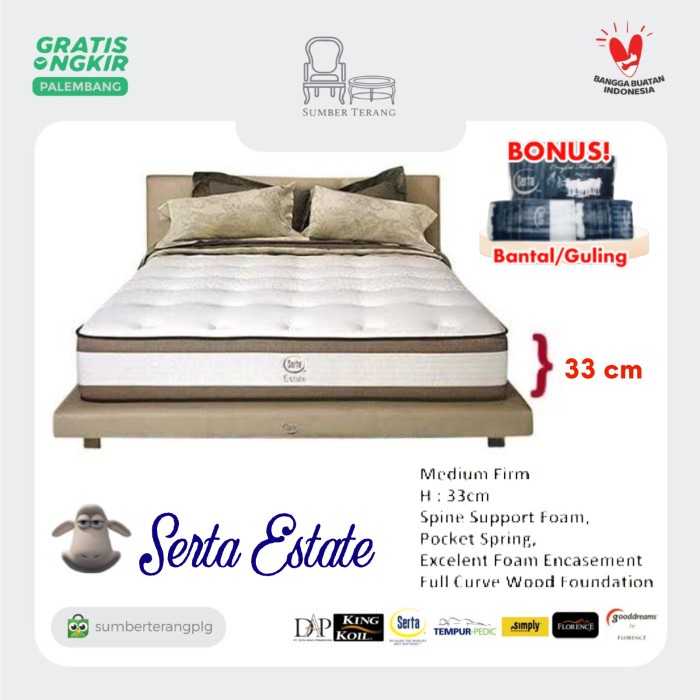 Jual Theskinnyone- Kasur Springbed Serta Estate / Matras Serta Estate ...