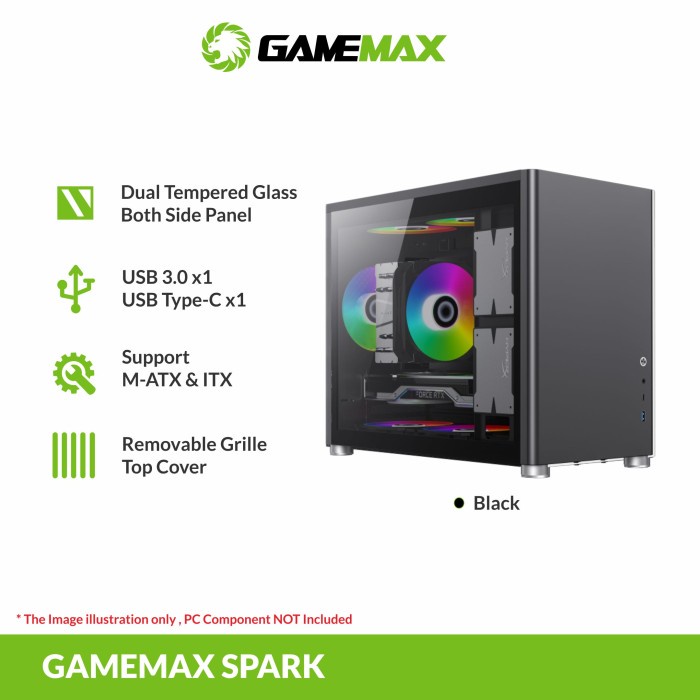 Jual GameMax Spark M-ATX Desktop Gaming Computer Case | Shopee Indonesia