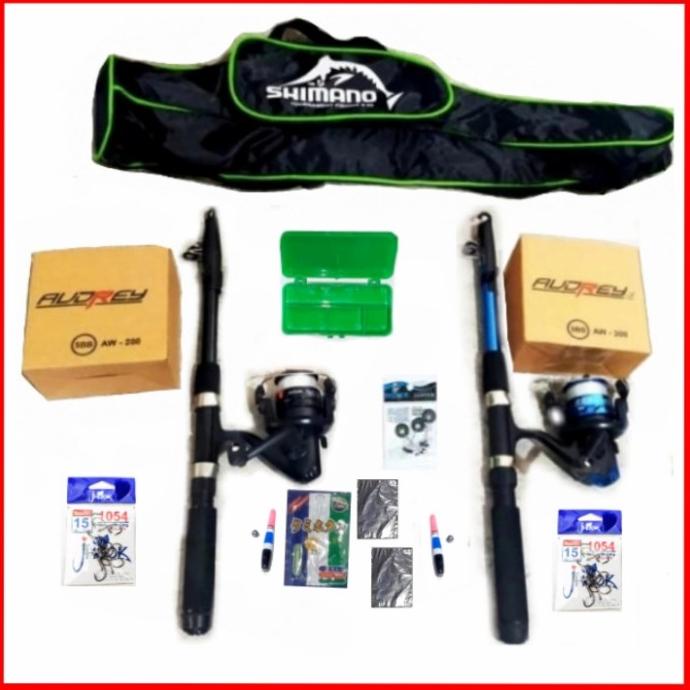 Jual set 2 alat pancing lengkap tinggal pakai harga MURAH sesuai di foto | Shopee Indonesia
