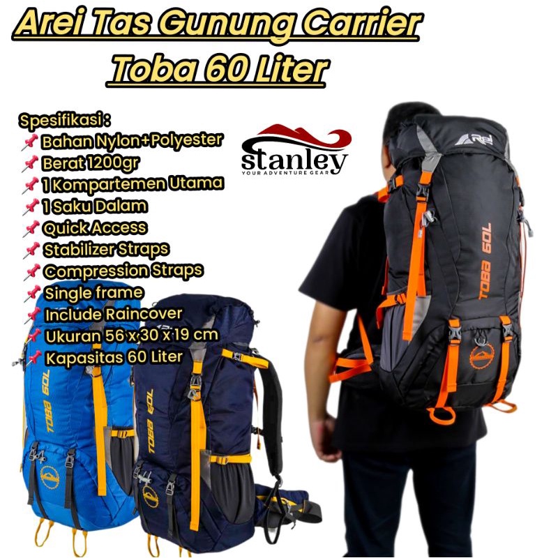 Jual Tas gunung atau Carrier Arei REI TOBA 60L dan Arei Toba 80L ...