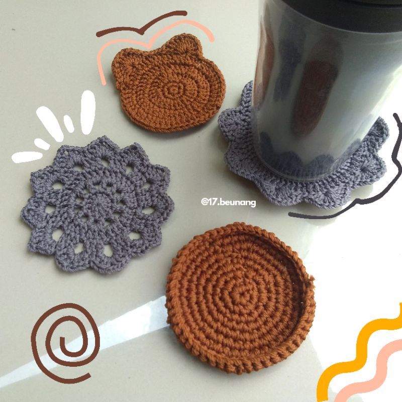 Jual Coaster Crochet (Tatakan Minum Rajut) | Shopee Indonesia