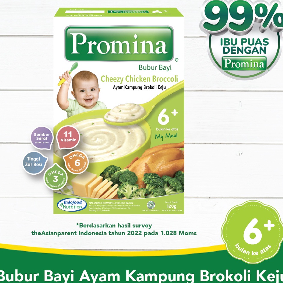 Jual >D2289) ⭐⭐⭐⭐⭐ Promina Bubur Bayi 6+ Ayam Kampung Brokoli Keju Box 120 g x 1 Pcs | Shopee ...