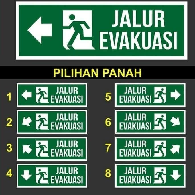 Jual Trendi Sign Akrilik K3 Safety Petunjuk Arah Jalur Evakuasi 10 X ...
