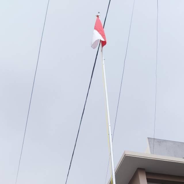 Jual Tiang Galvanis 4 Meter Bendera Merah Putih Premium Tali Kail Kerekan | Shopee Indonesia