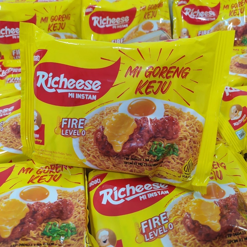 Jual RICHEESE MIE GORENG RASA KEJU FIRE PEDAS LEVEL 0 INSTAN NABATI ...