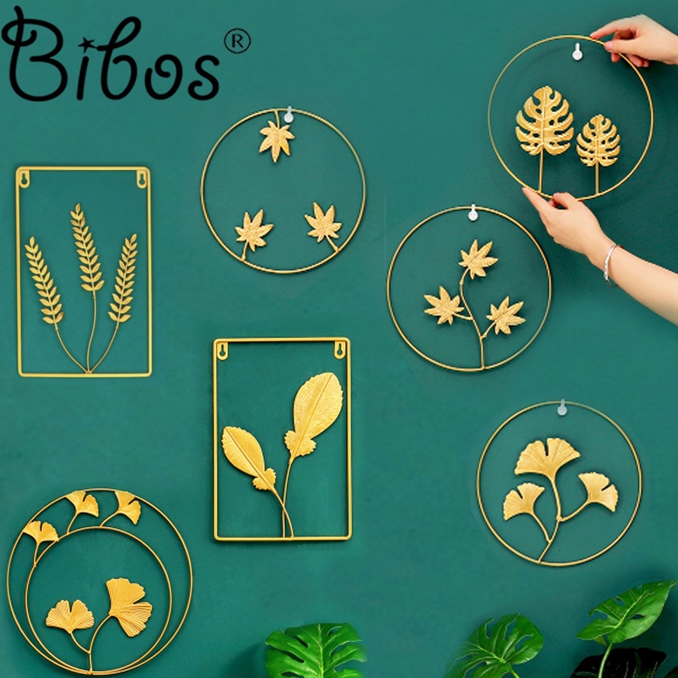 Jual [O.D♫H㊖) Wall Decor Metal Hiasan Dinding Daun Aesthetic Nordic ...