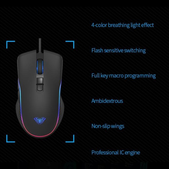 Jual Berkah Aula F806 / F-806 Rgb Gaming Mouse Backlight Rgb | Shopee Indonesia