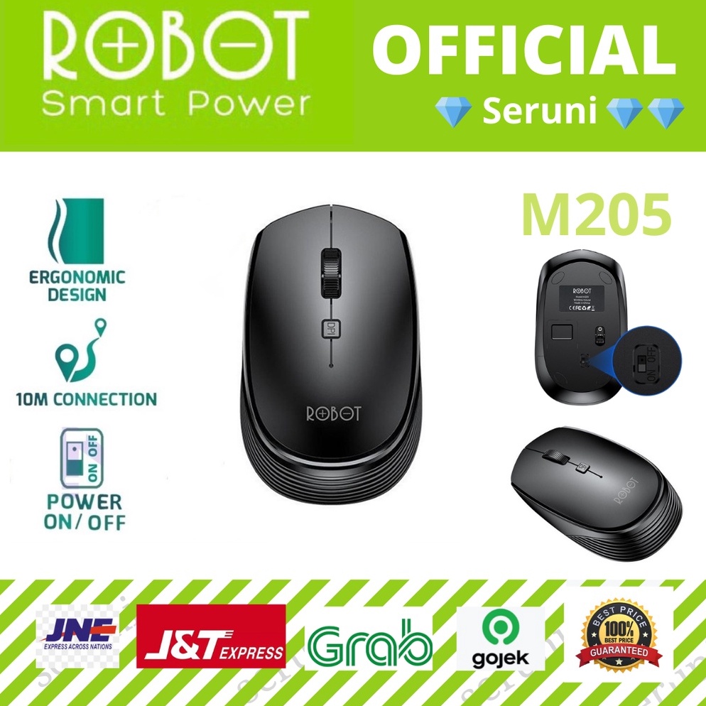 Jual Siap Kirim!.. (SERUNI) ROBOT MOUSE WIRELESS M205 2.4Ghz 1600 DPI | Shopee Indonesia
