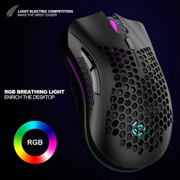 Jual K-SNAKE Mouse Gaming Wireless RGB Honeycomb Rechargeable | Shopee ...