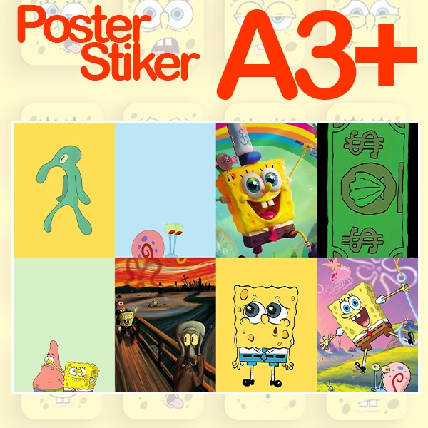 Jual Sticker Poster Spongebob squarepant patrik tuang krab sendy ...