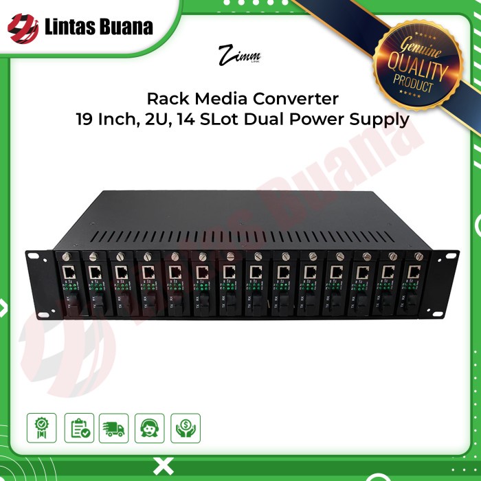 Jual Rack Media Converter 19 Inch 2U 14SLot Dual Power Supply | Shopee ...