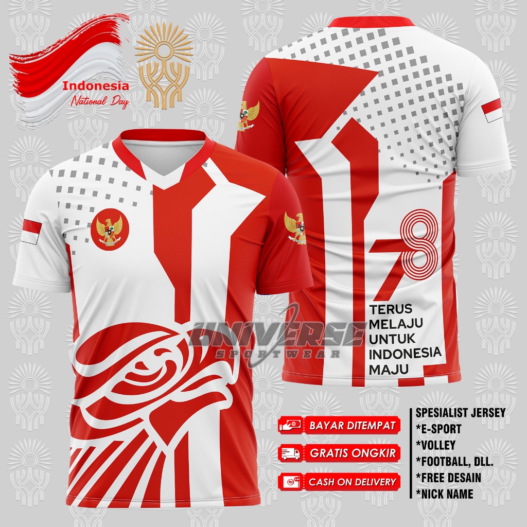 Jual Kaos Baju Pria HUT KE 78 RI KEMERDEKAAN / Baju T-shirt Dewasa 17 Agustus 2023 Keren, Jersey ...