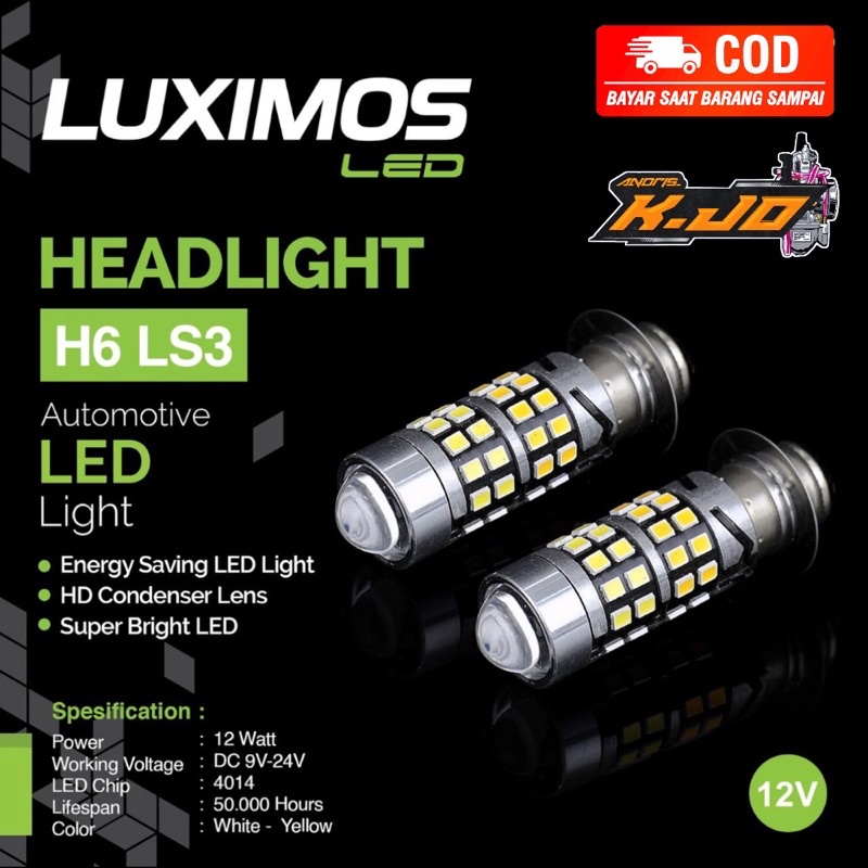 Jual LAMPU LED LASER 2IN1 LS2 LS3 LUXIMOS LUMINOS DOUBLE COLOR H6 PNP WHITE YELLOW 2 WARNA ...