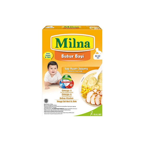 Jual MILNA BUBUR BAYI REGULER 8+ SUP AYAM JAGUNG 120 GR | Shopee Indonesia
