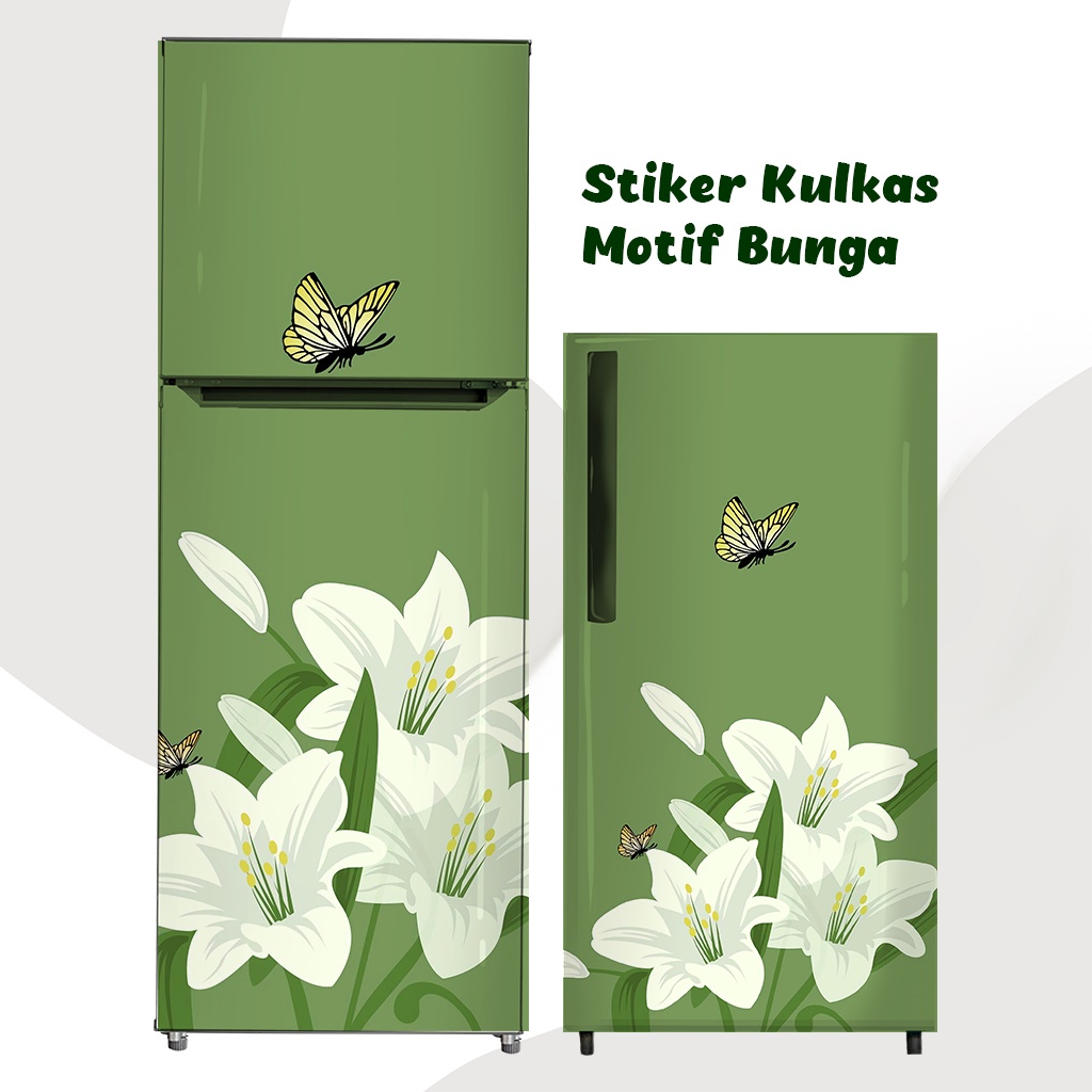 Jual STICKER KULKAS 1 PINTU - STIKER KULKAS 2 PINTU MOTIF BUNGA ...