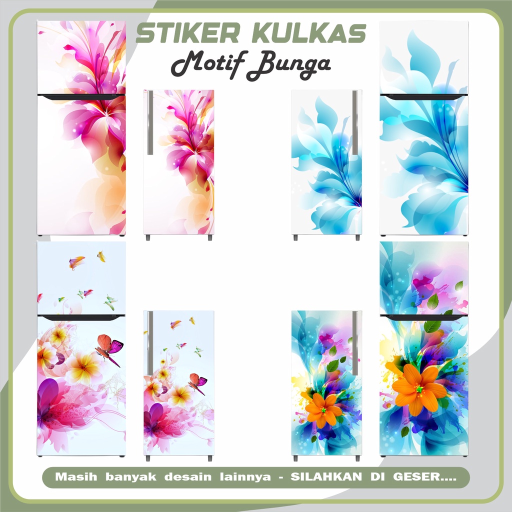 Jual Stiker Kulkas 1 Pintu dan Stiker Kulkas 2 Pintu Motif Bunga ...
