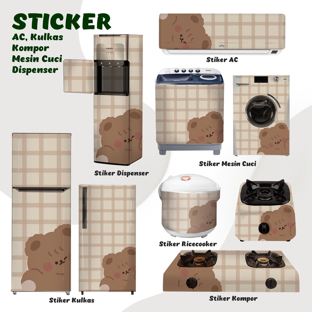 Jual Stiker Sticker Hiasan dapur Kulkas 1 & 2 Pintu, Kompor, Magicom ...