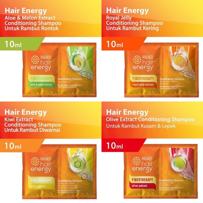 Jual DRM MAKARIZO Hair Energy Shampoo Fibertherapy Shampo / Sampo 2 x ...