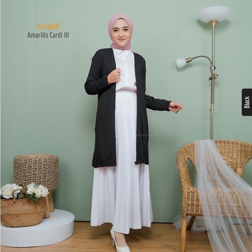 Jual Juhda Cardigan Rajut Wanita Panjang Polos Muslimah Korean Style ...