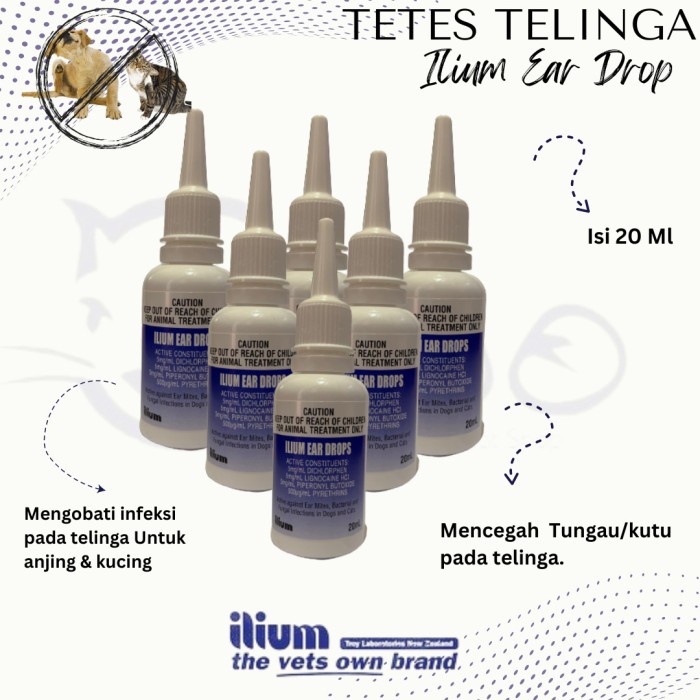 Jual OBAT KUTU KUPING TETES KUCING ANJING ILIUM EAR DROPS 20 ML ...