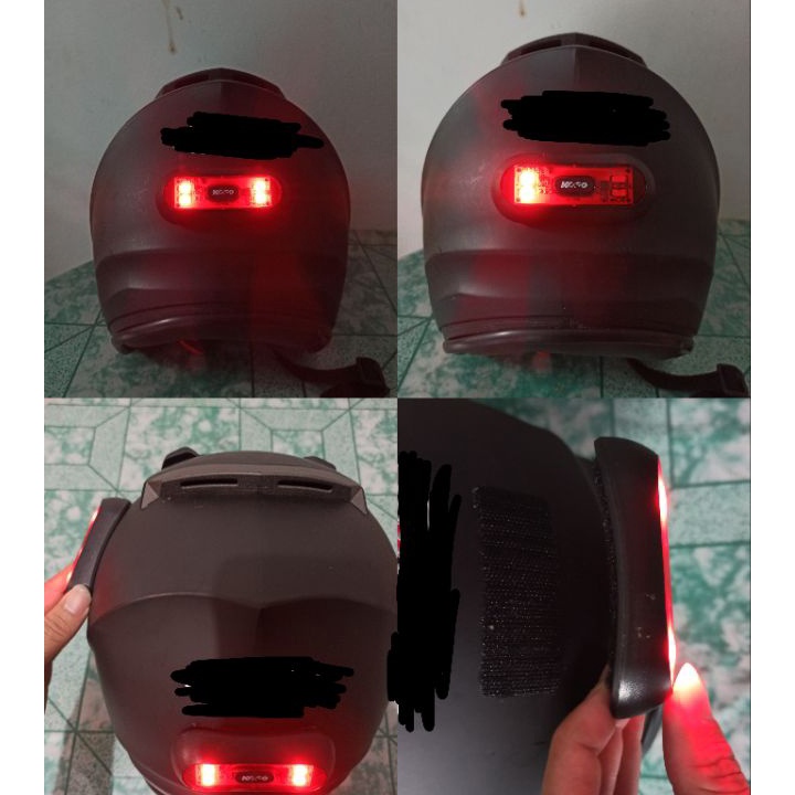Jual Lampu led helm recharger waterproof / helmet safety warning light ...