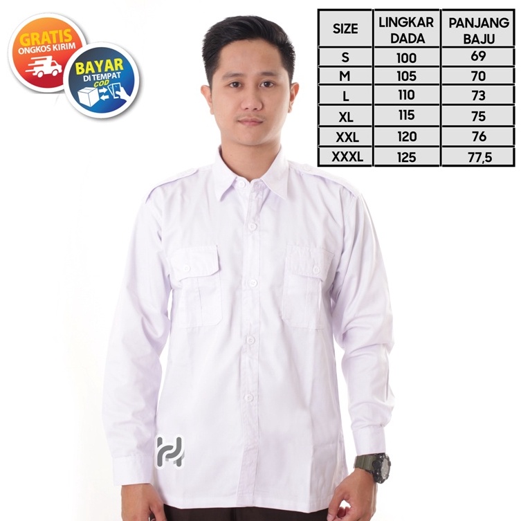 Jual Model baru Kemeja Pns Putih Kemeja Pdh Putih Lengan Panjang ...