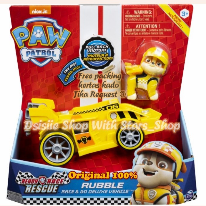 Jual Paw Patrol Rubble Ready Race Rescue & Go Deluxe Vehicle Original ...
