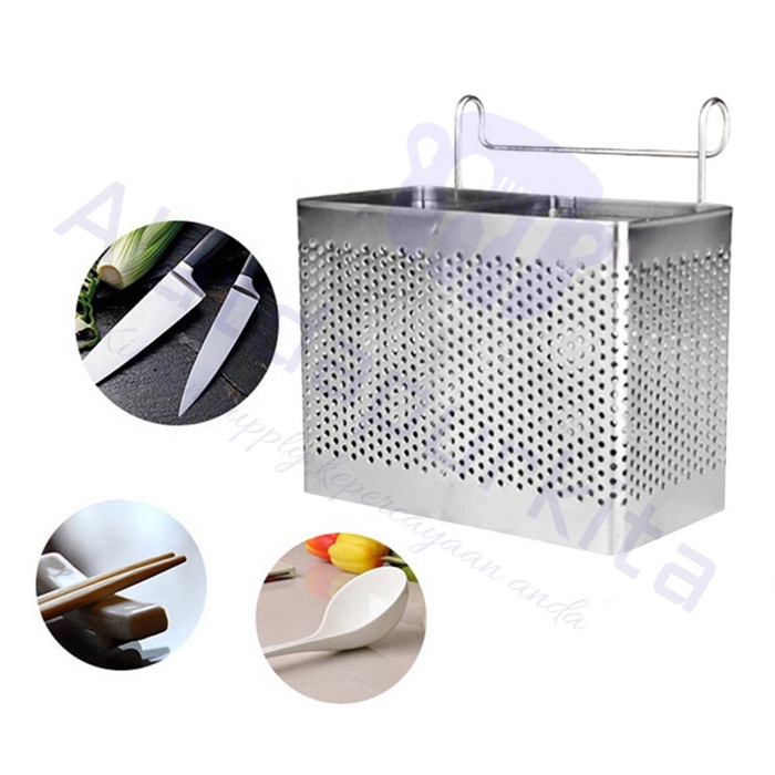Jual Tempat Sendok Garpu Sumpit Stainless Gantung Double Ekonos 13 Cm ...