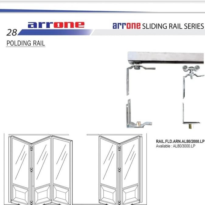 Jual Rel Pintu Lipat Alumunium 3M Lengkap Asesoris 4 Daun Satu Arah ...