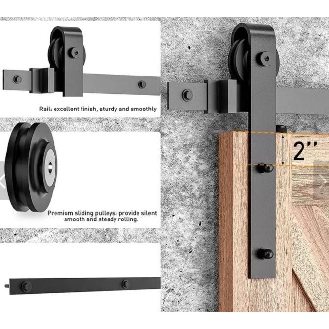 Jual Pintu Geser Barn Door Sliding Besi Rel Pintu Geser Door Track 2 ...