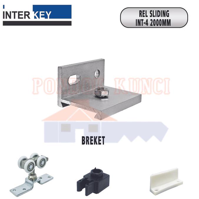 Jual Track/Rel Sliding Door Aluminium Interkey Int4 2000Mm (Komplit Set) | Shopee Indonesia