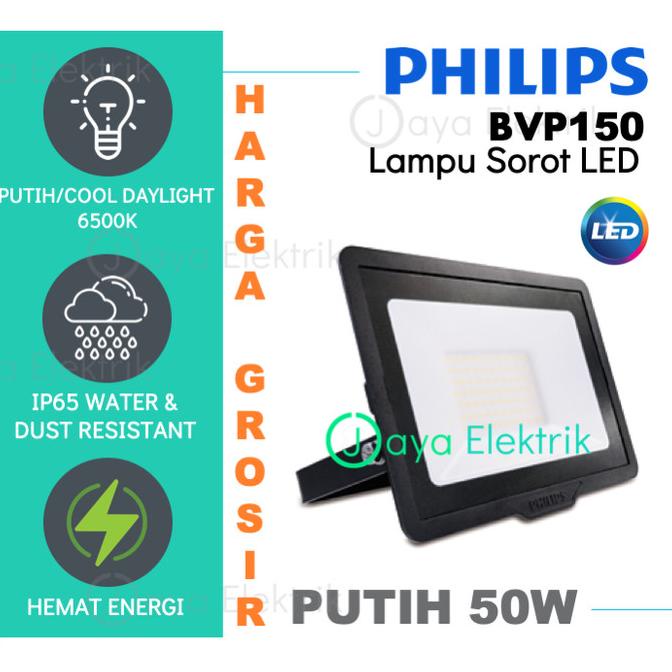 Jual Lampu Sorot / Flood Light LED Philips BVP150 50Watt Putih (6500K) | Shopee Indonesia