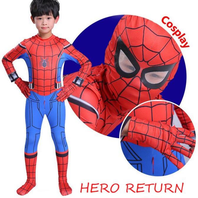 Jual Kostum Spiderman Anak Real Superhero The Avengers Cosplay Costume | Shopee Indonesia